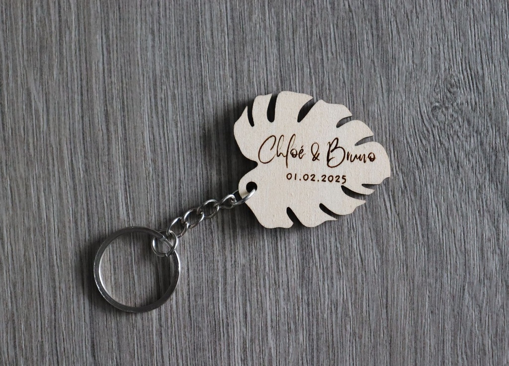 Porte-clé QR code personnalisé en bois | Clarté Création